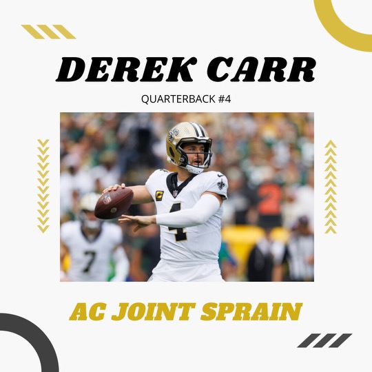 Week 3 NFL Injury Spotlight: Derek Carr with a Right AC Joint Sprain ...